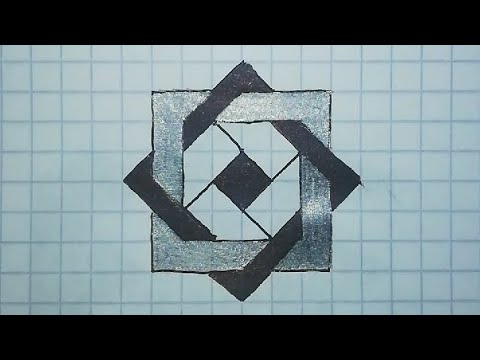Optical illusion art on graph paper - YouTube