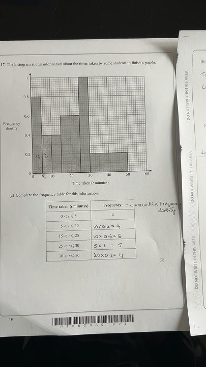 GCSE question - Histograms - Finding lower quartile. #maths #gcseexam #gcse2024 #gcse #histogram ...