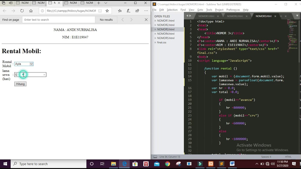 Tugas Final Pemrograman Dasar Javascript Youtube