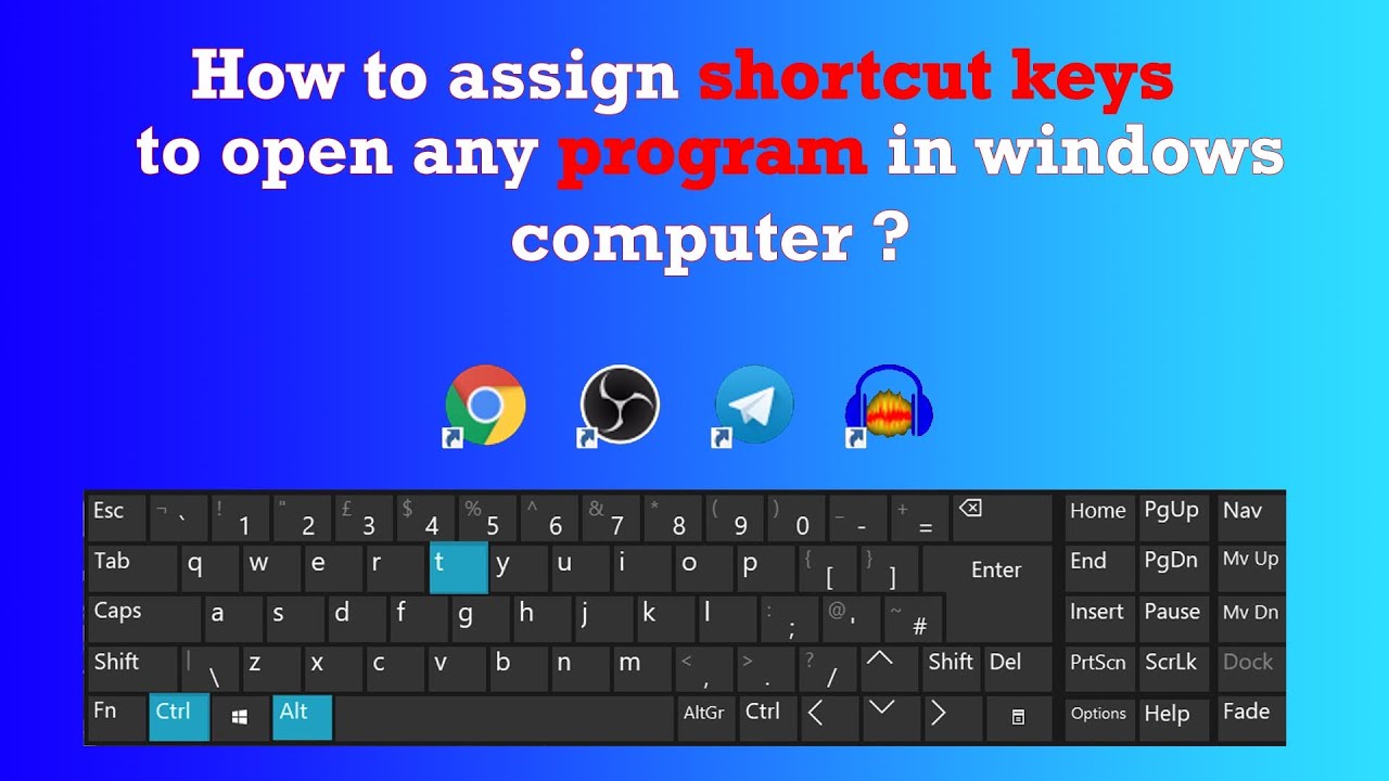 How to assign shortcut keys to open any program in Windows computer ...