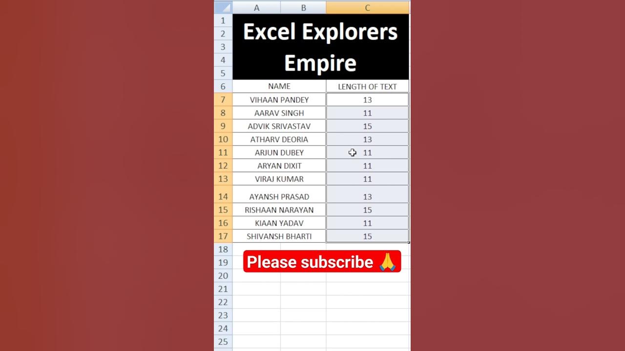 Find the number of characters using the LEN function in Excel #excel #shorts - YouTube