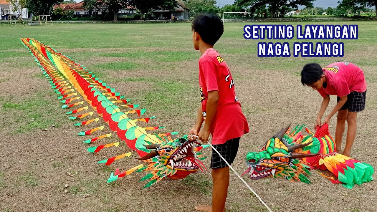 Layangan Naga Pelangi Mini Kepala Full Airbrush - YouTube
