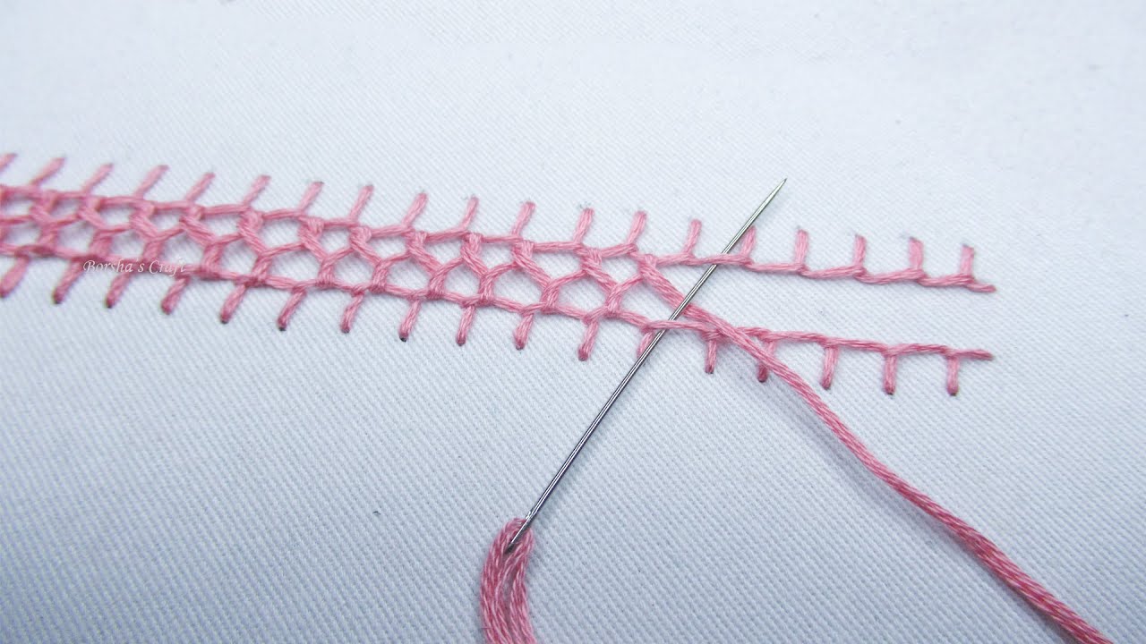 Hand embroidery, New borderline hand embroidery tutorial for beginners, Basic stitches - YouTube