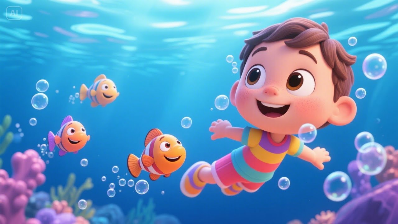 Three Little Fish Swim in the Sea + More | Underwater Fun Rhyme for ...