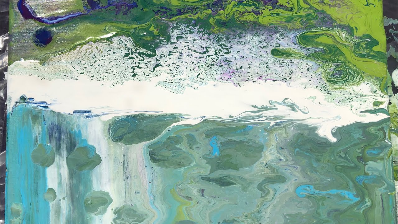 Ocean waves Acrylic Pouring/ Vẽ sóng biển - YouTube