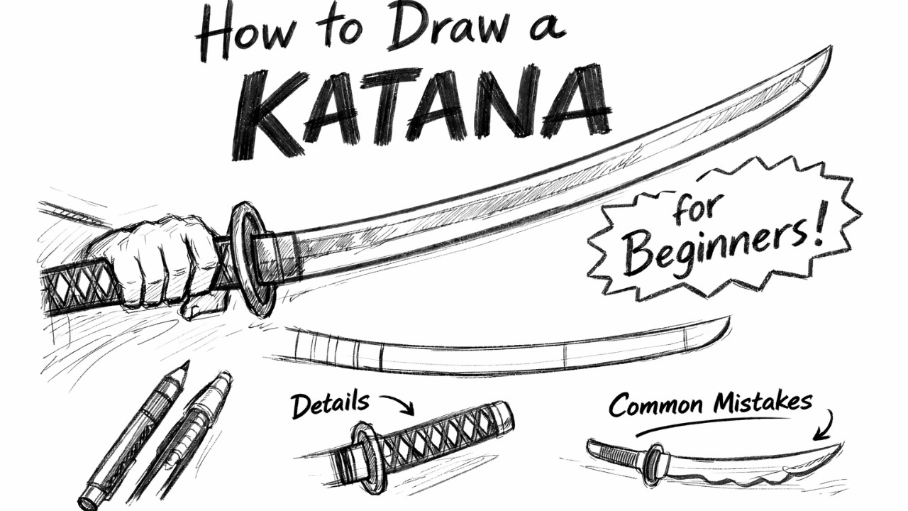 How to Draw a Katana | Full Breakdown for Beginners - YouTube