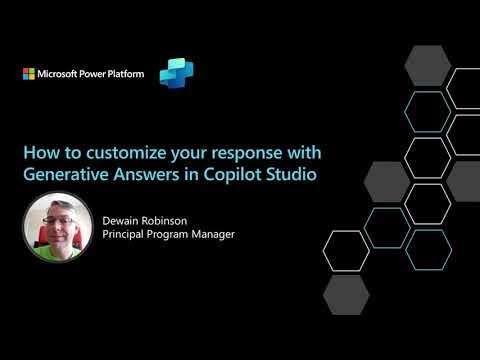 How to customize your response with Generative Answers in Copilot Studio - YouTube