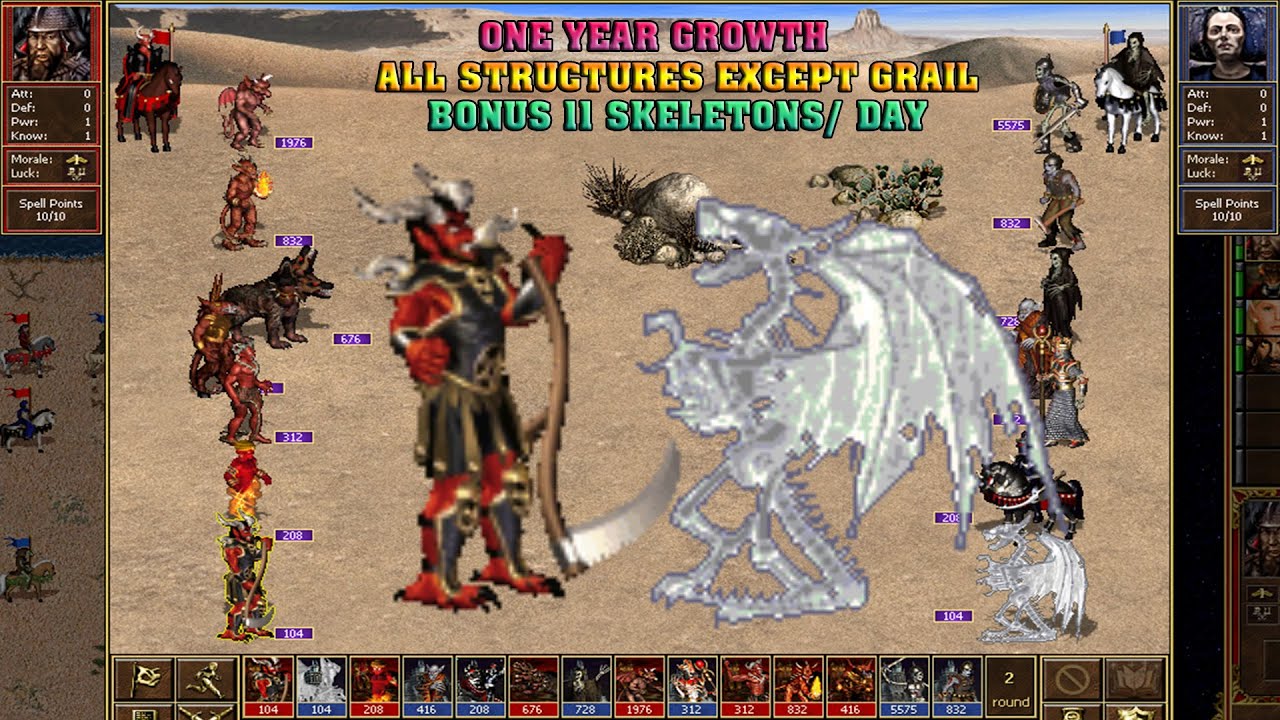 Heroes 3 COMBAT One year growth Inferno vs Bonus Necropolis HoTA - YouTube