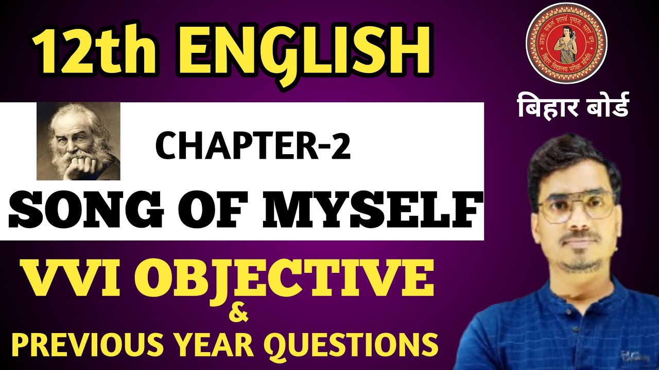 Song Of Myself Objective Questions | 12th English Poetry chapter -2 ...