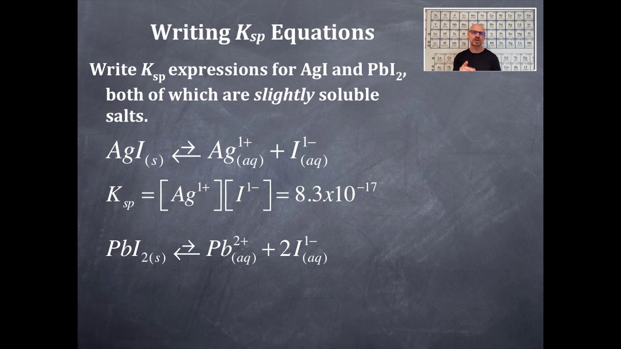 Equilibrium and Reaction Rates 15: Writing Ksp Equations - YouTube