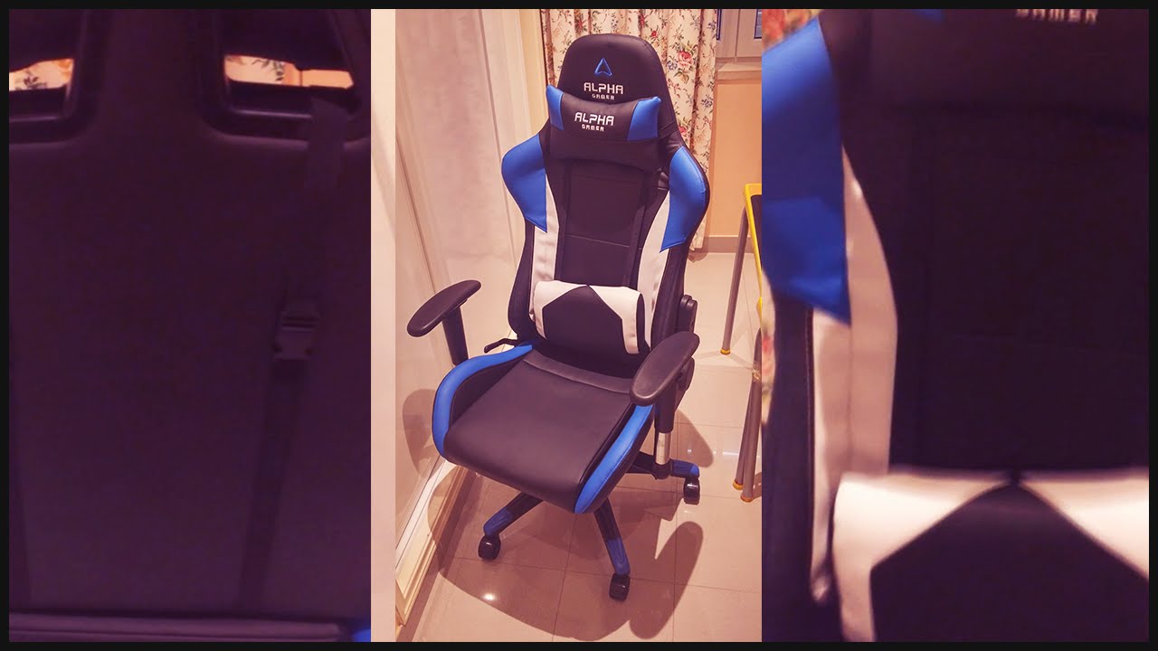 UNBOXING #1 CADEIRA ALPHA GAMER AZUL/BRANCA [HD-PT] - YouTube