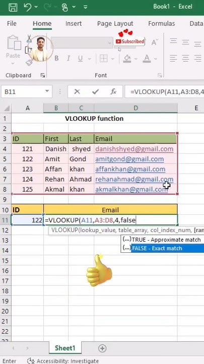 🚀🤓#short VLOOKUP FUNCTION in Excel #excel #computereducation #excelexceltips - YouTube