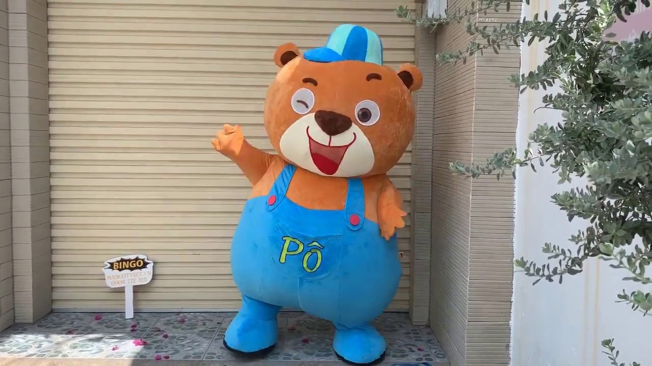 Mascot hơi gấu Po - Mascot bear inflatable costumes - YouTube