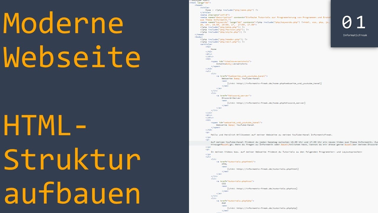 HTML Struktur aufbauen | Moderne Website #3 - YouTube