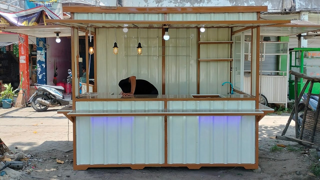 BOOTH SEMI KONTAINER MINI BAR/STREET KAFE HARGA MURAH MERIAH - YouTube