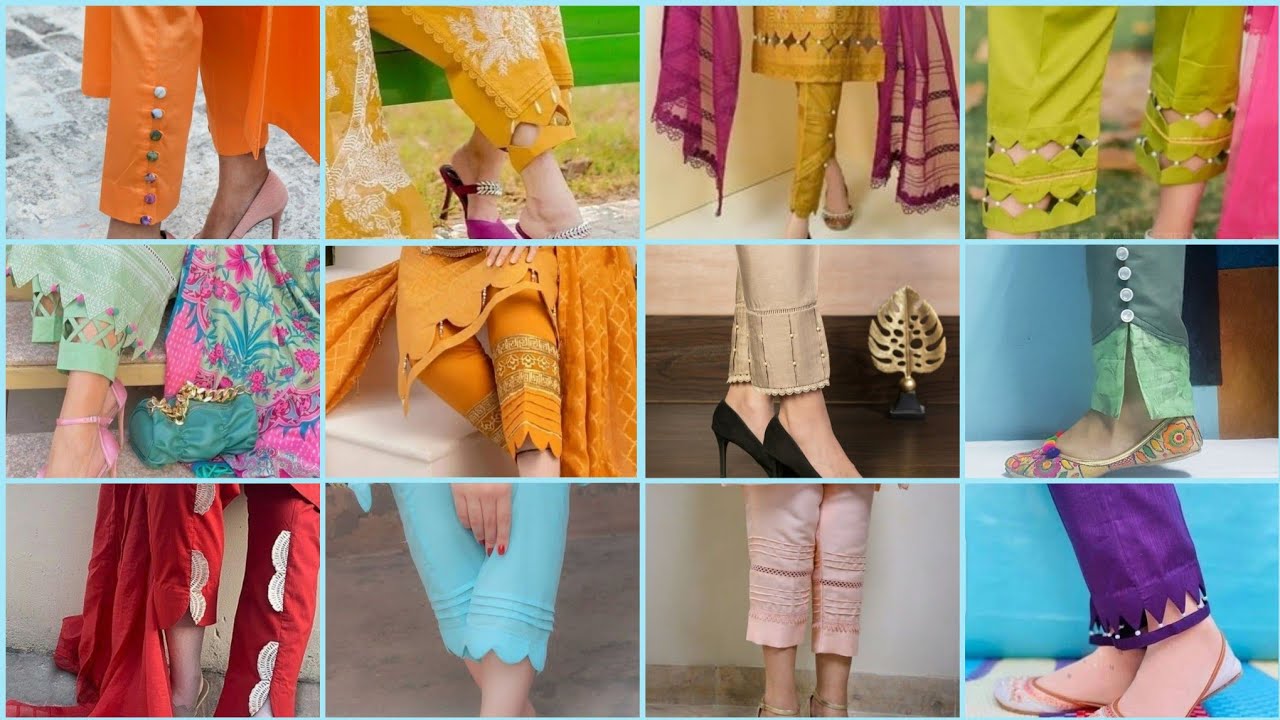 Plazo pant bottom design || Pant mohri design || Trouser designs ...