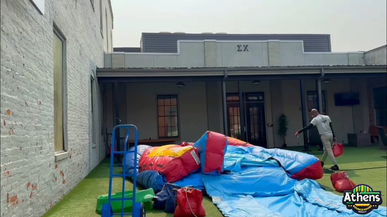 16ft Waterslide Inflatable | set up - YouTube