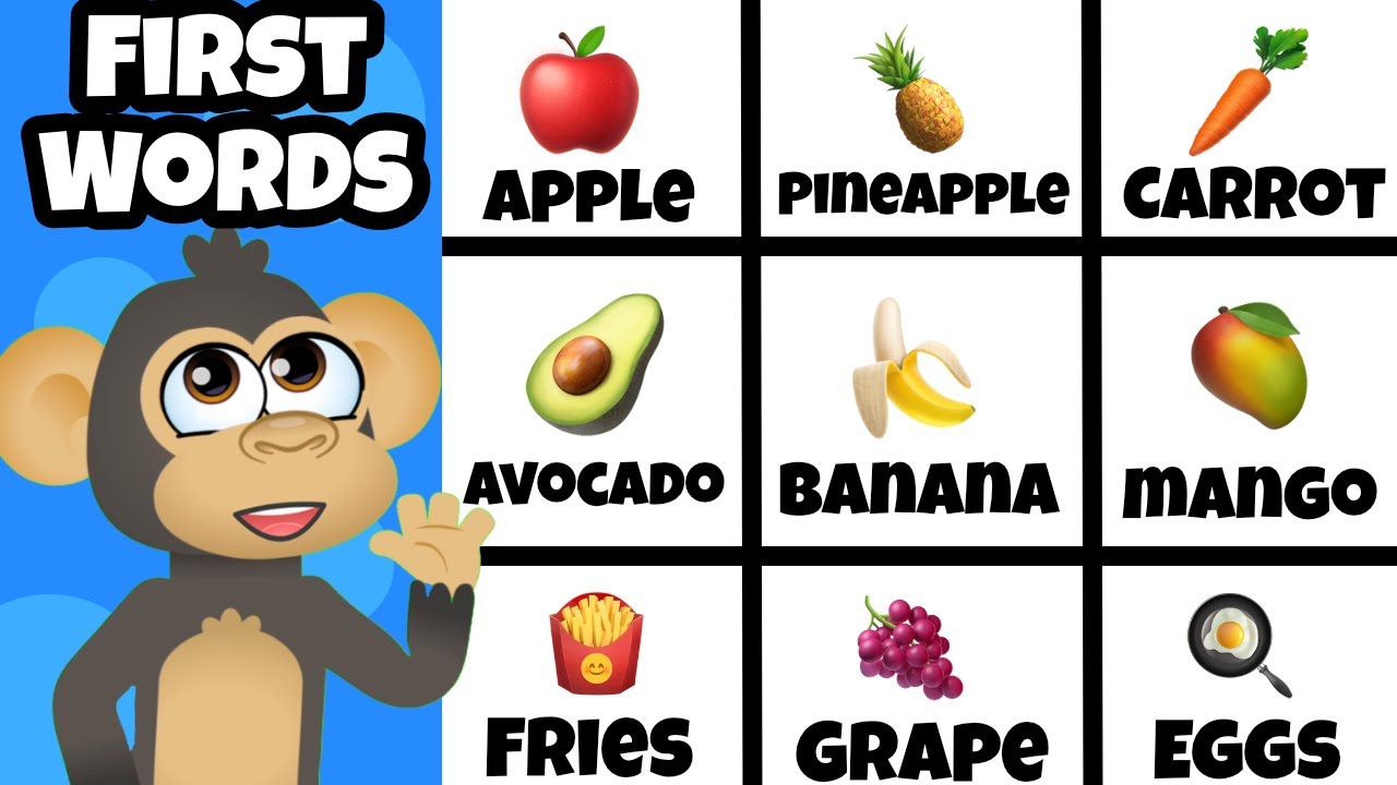 Food Flashcards for Toddlers - First Words for Kids - YouTube