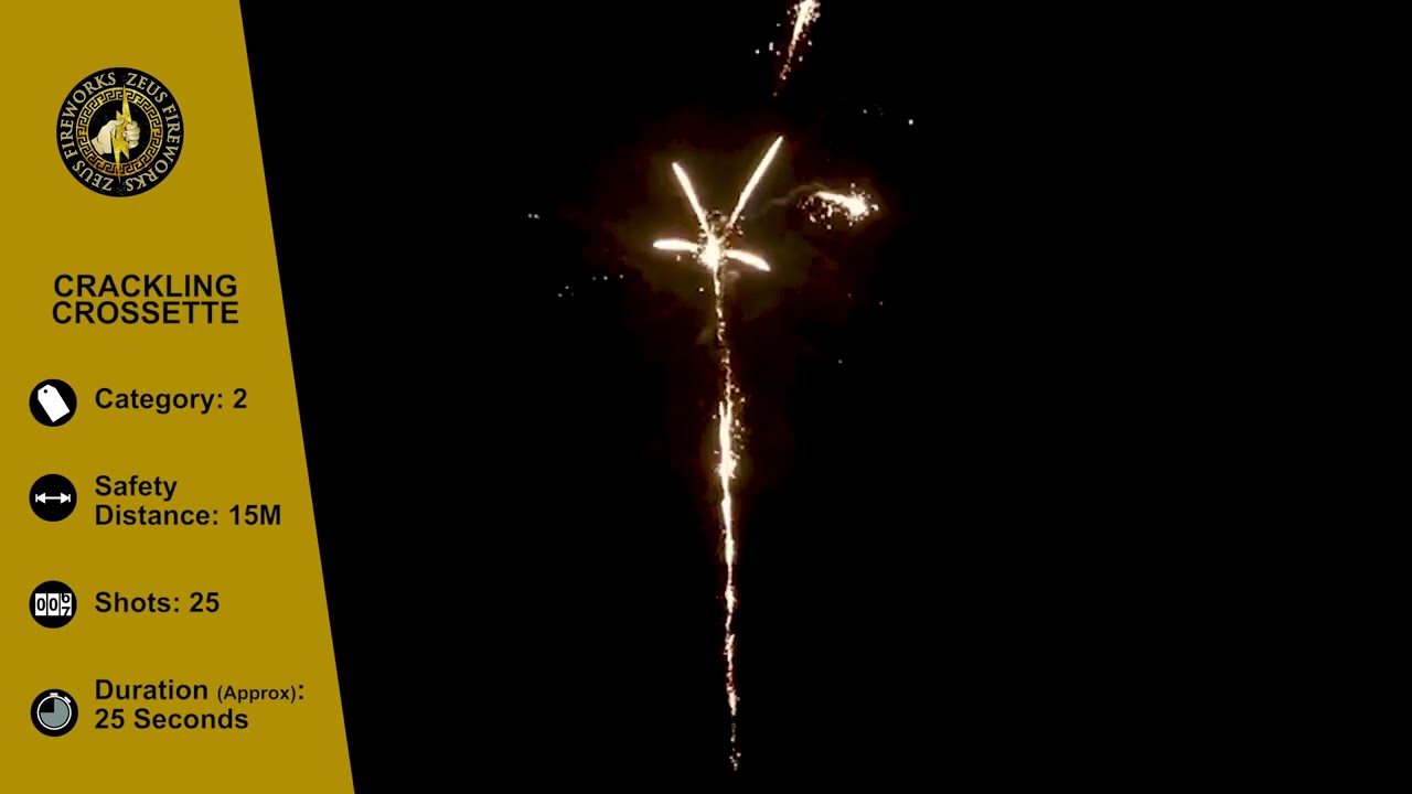 Crackling Crossette by Zeus Fireworks at Jordans Fireworks - YouTube