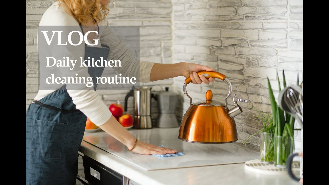 My weekday morning | Daily kitchen cleaning routine | Coffee ...