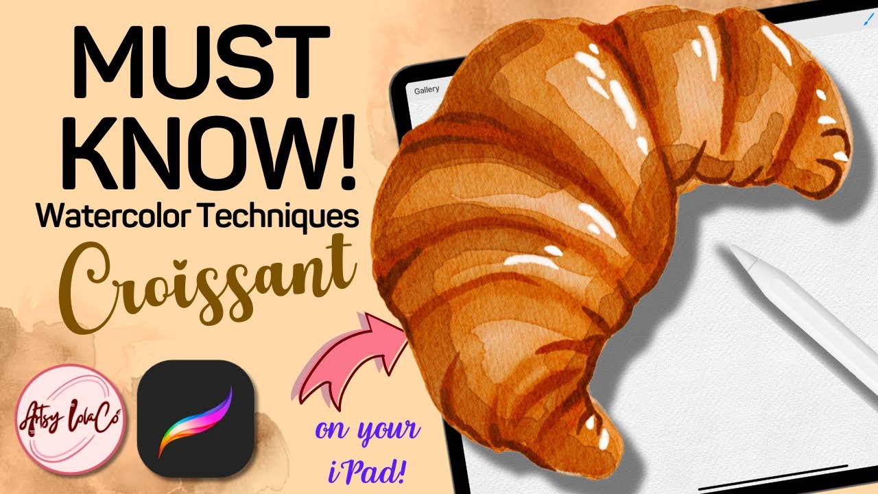 BEGINNER Basics! Easy Croissant in Procreate! Step by Step Tutorial ...