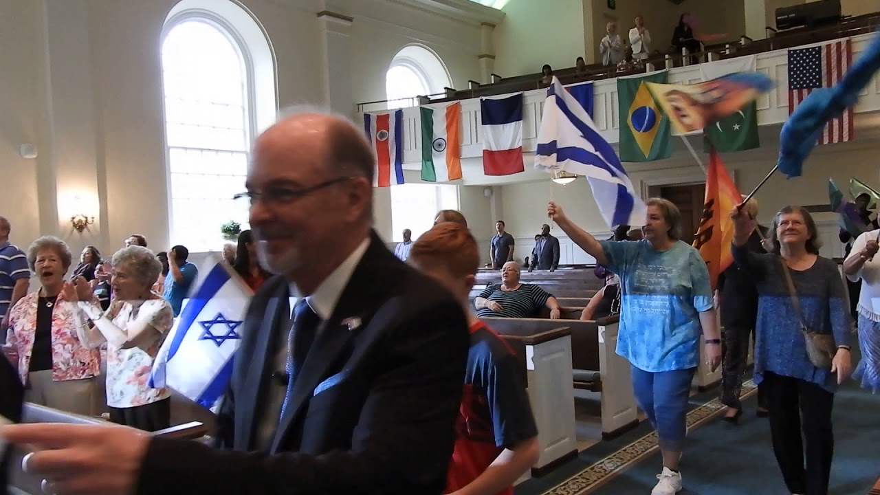 Flag procession on Pray for the Peace of Jerusalem day 2018 - YouTube