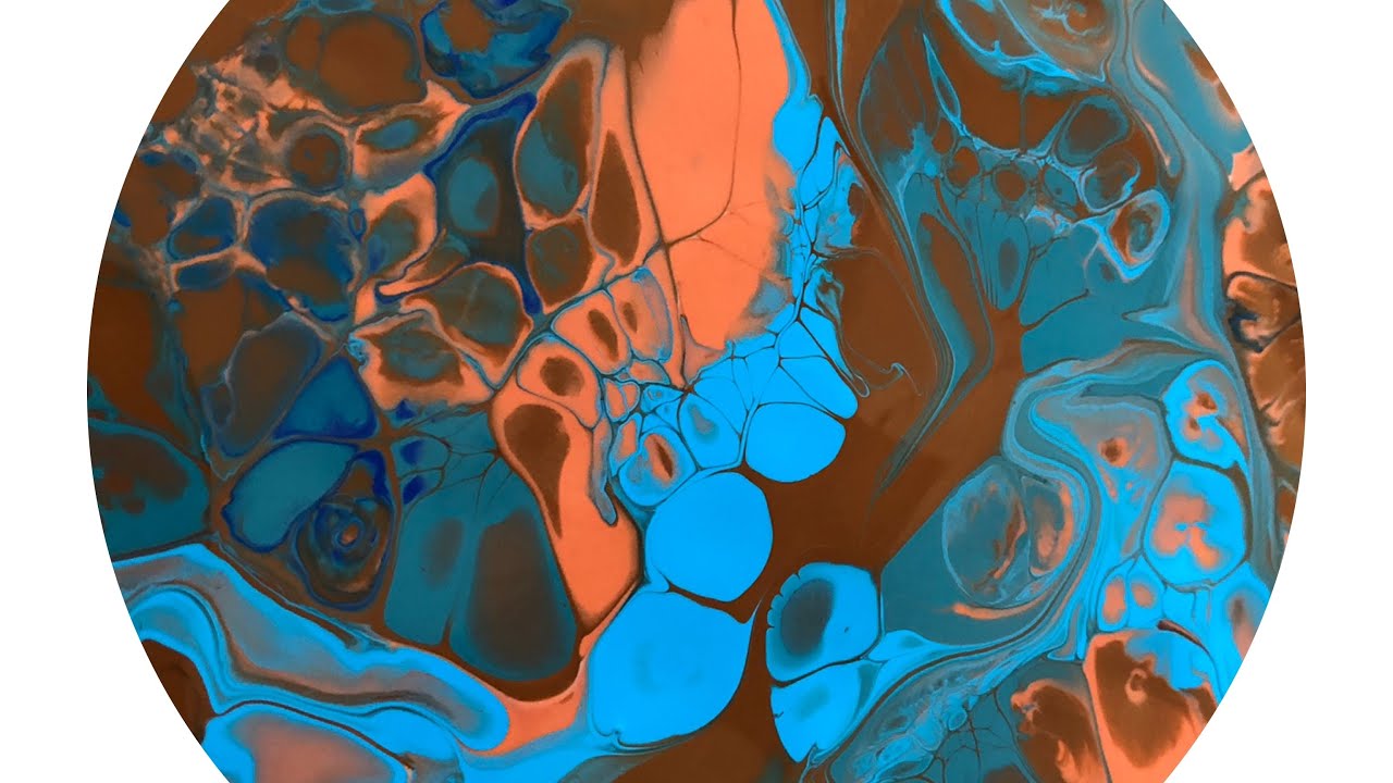 Amazing abstract Acrylic pour on 35cm Kmart mdf round/ epic classic ...