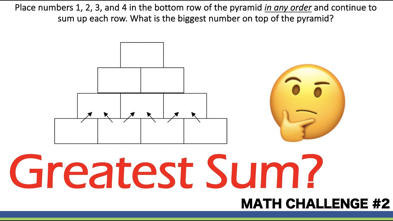 [Math Challenge #2] What is the greatest sum? - YouTube