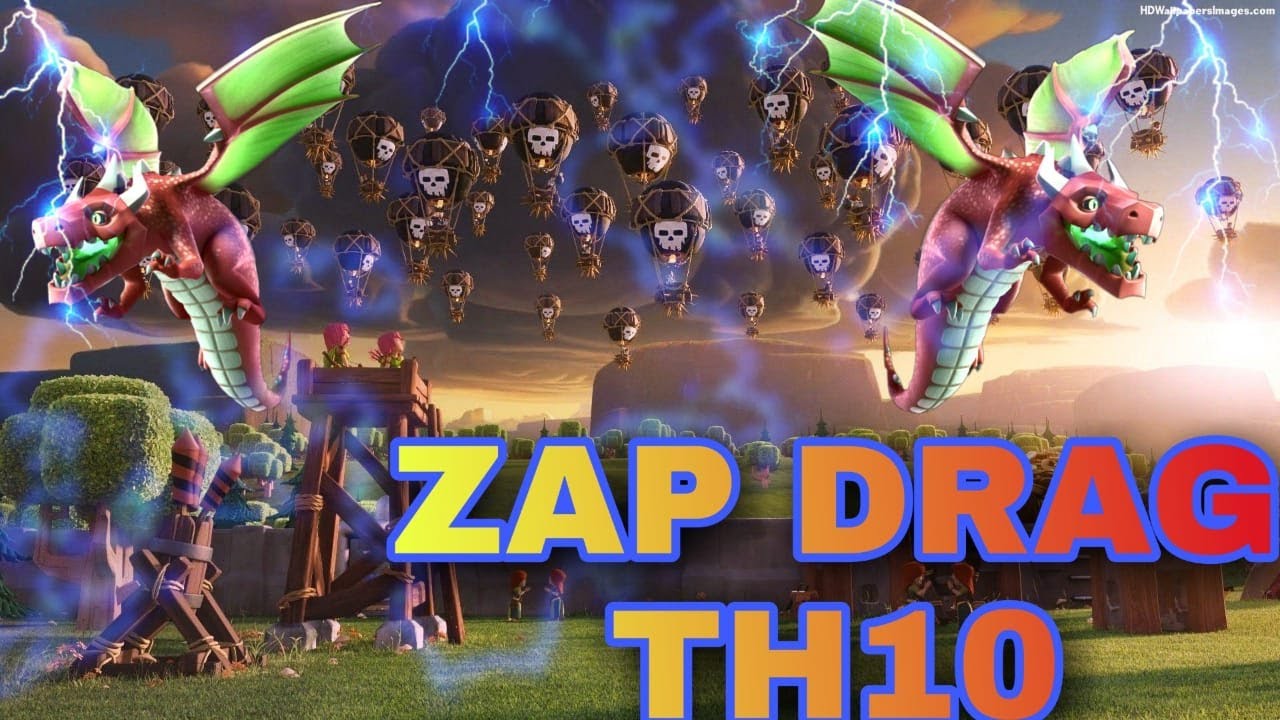 LIGHTENING SPELL IS CRAZY!! TH10 ZAP DRAGON ATTACK STRATEGY - YouTube