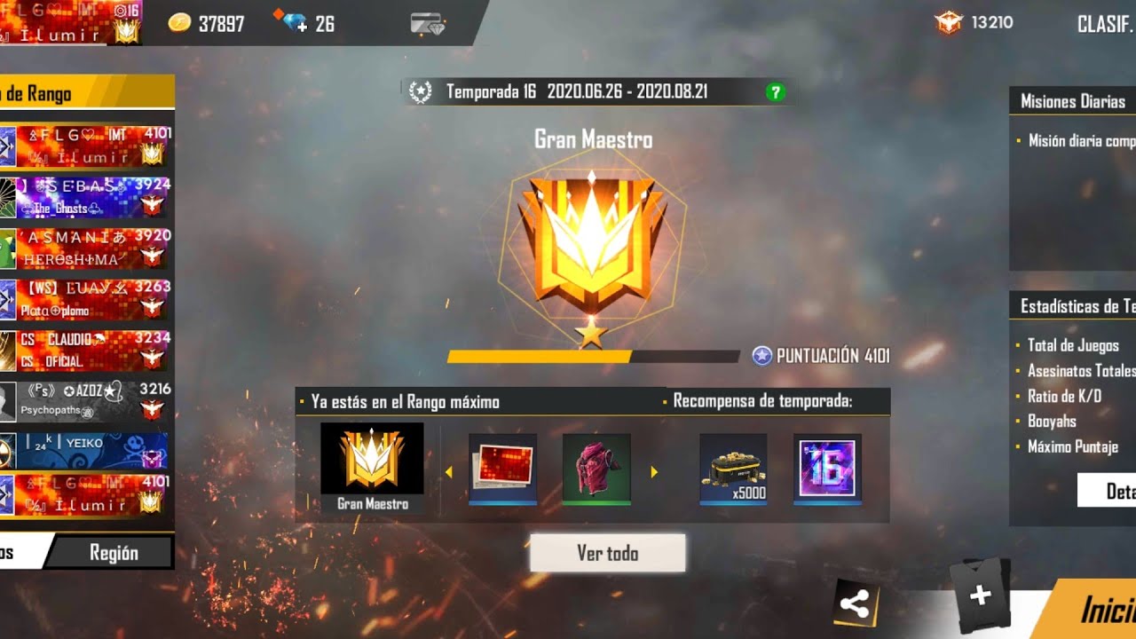 Llegue a gran maestro Free fire - YouTube