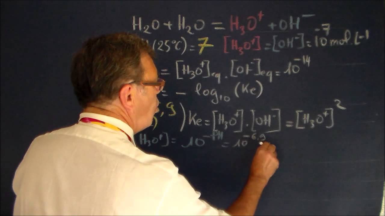 Produit ionique de l’eau Ke / pKe + Corrigé Bac chimie détaillé - YouTube