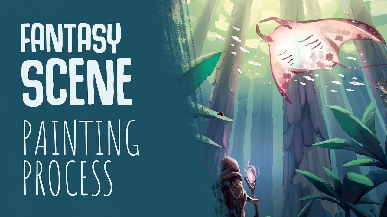 Painting a Fantasy Scene | DESIGN AND PAINTING PROCESS - YouTube