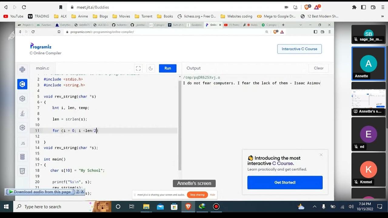 Pld Session 0x05 C Pointers Arrays And Strings Part 2 Youtube