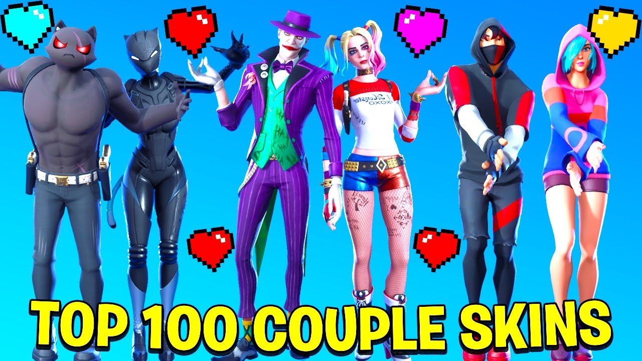 Top 100 Couple Skins With Best Fortnite Dances & Emotes! (The Joker ...