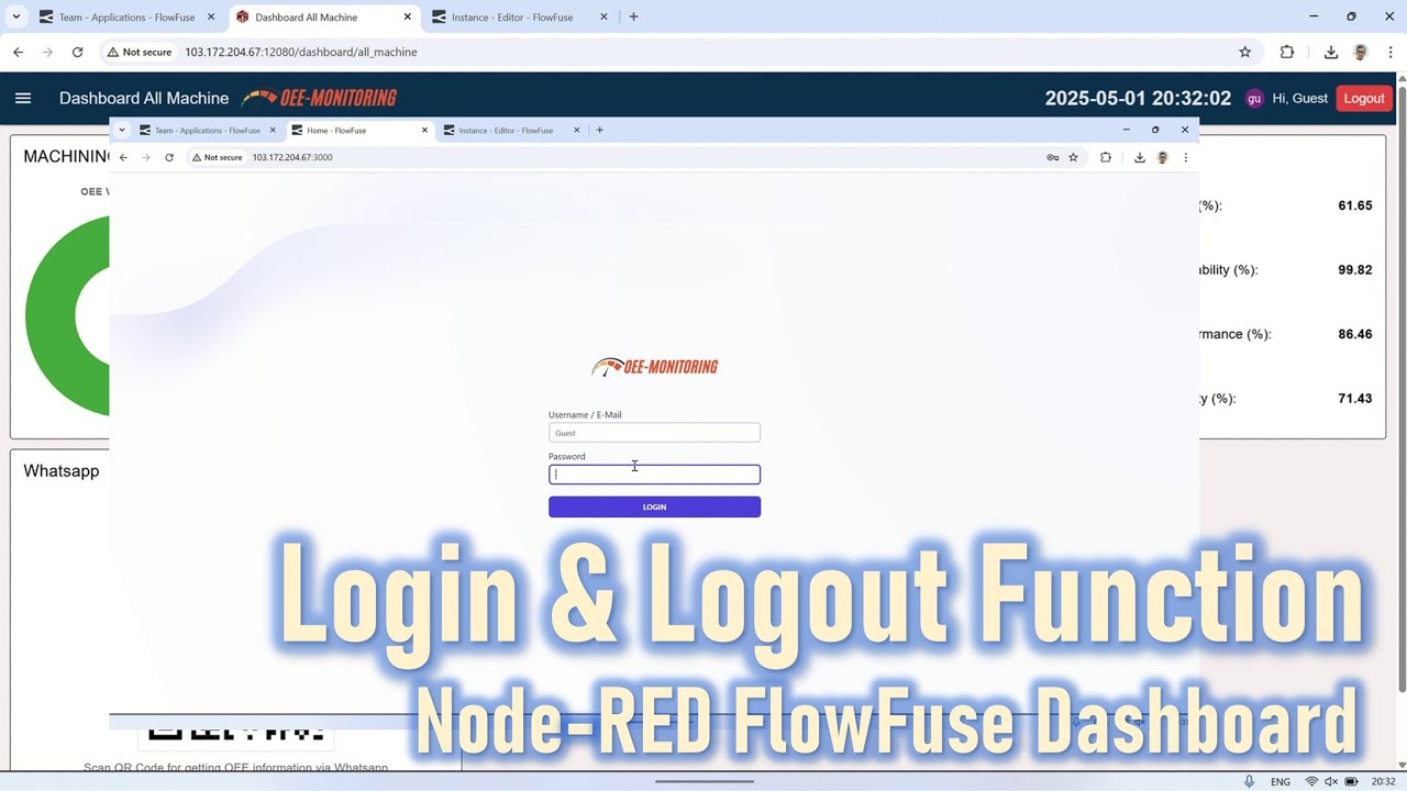 How to Add Login and Logout Functionality to Node-RED FlowFuse Dashboard - YouTube