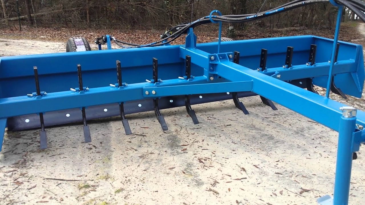 10' box blade with tilt and scarifiers. - YouTube