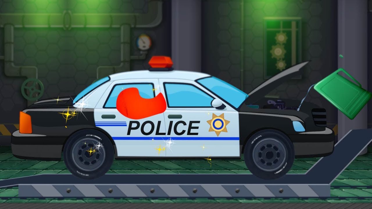 Police Car | Vehicle Repair & Wash | Vehicles For Children - YouTube