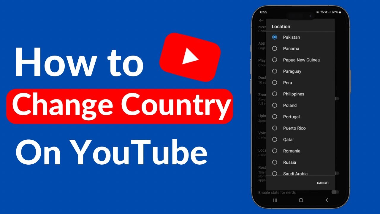 How To Change Country On Youtube Mobile - YouTube