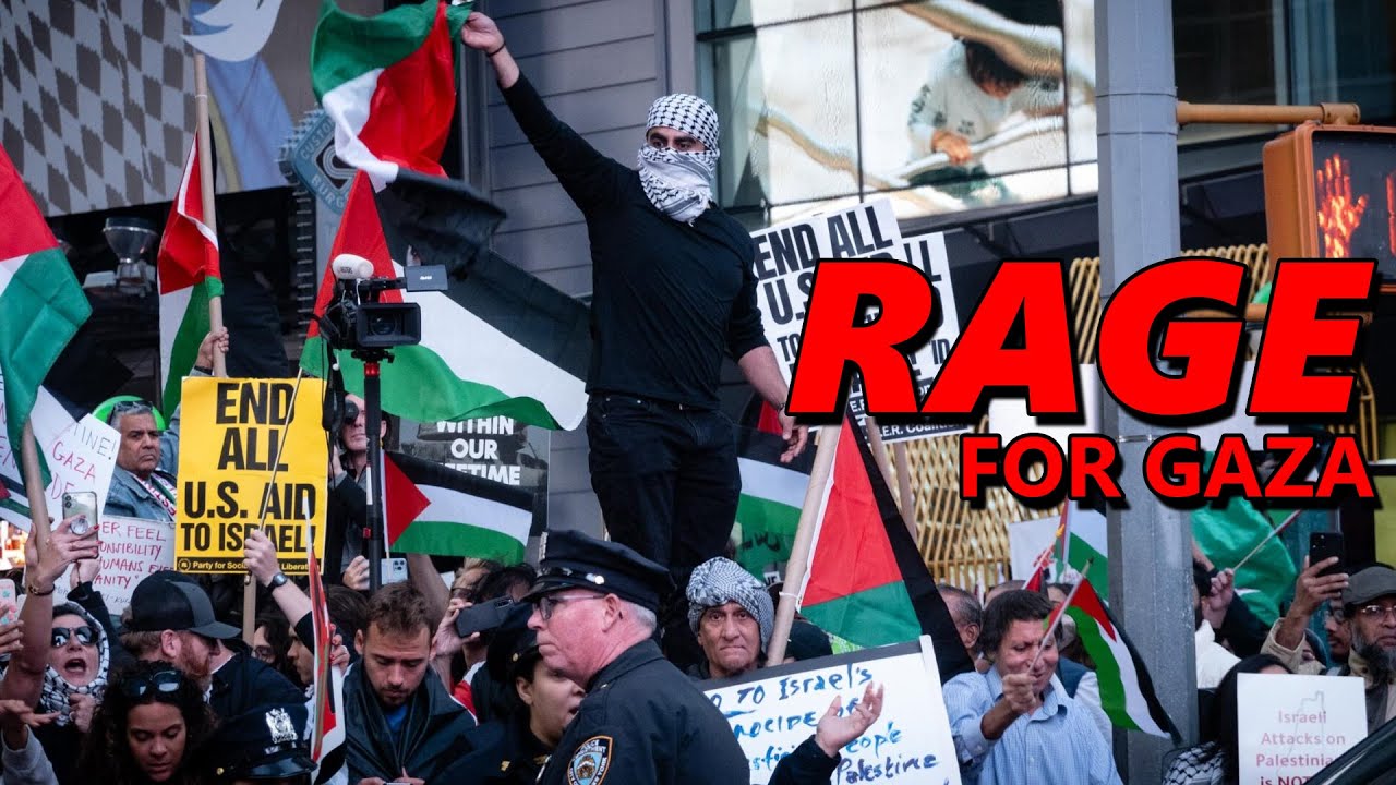 LIVE From RAGE for Gaza Protest in NYC as Israel Rejects Ceasefire ...