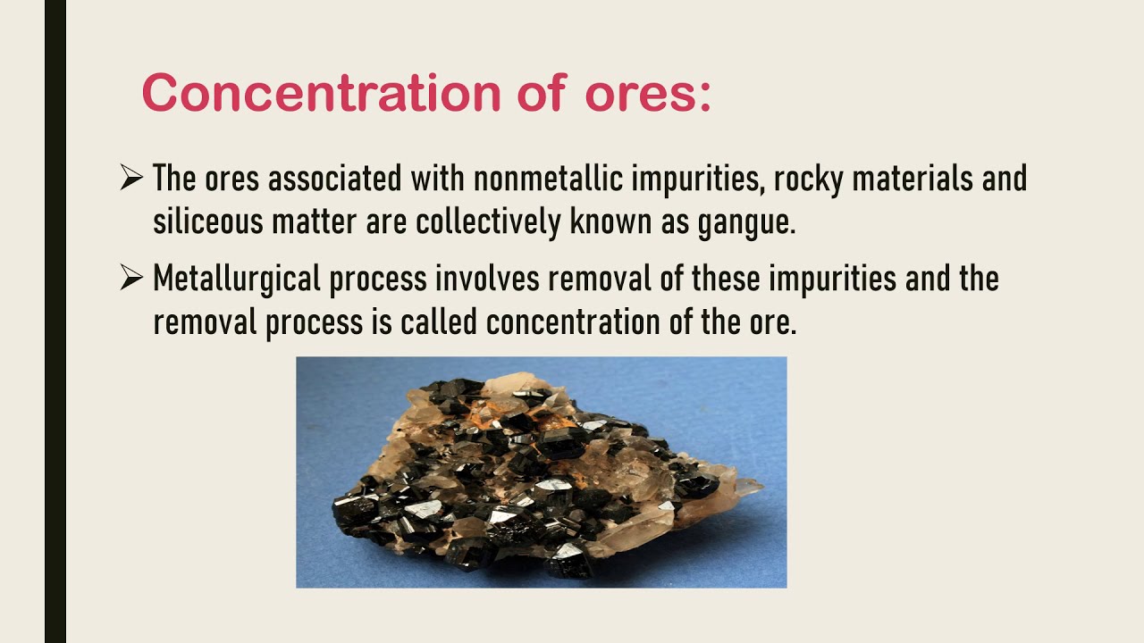 Metallurgy-Concentration of ores - YouTube