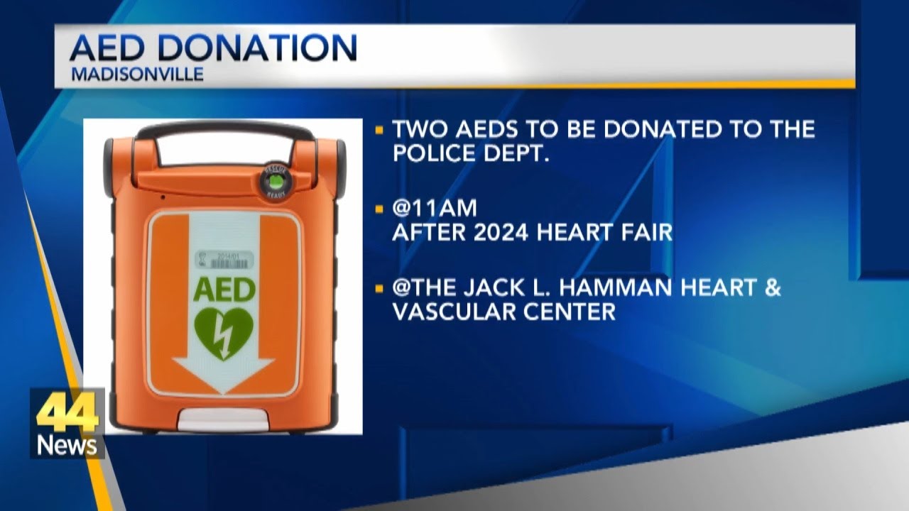 Madisonville Police receiving AED donations - YouTube