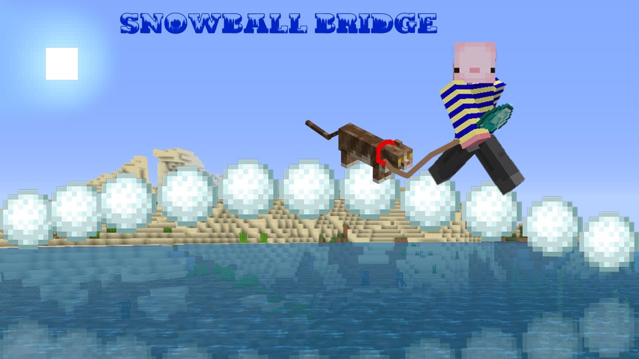 How to make a Snowball Bridge in Minecraft Bedrock - YouTube