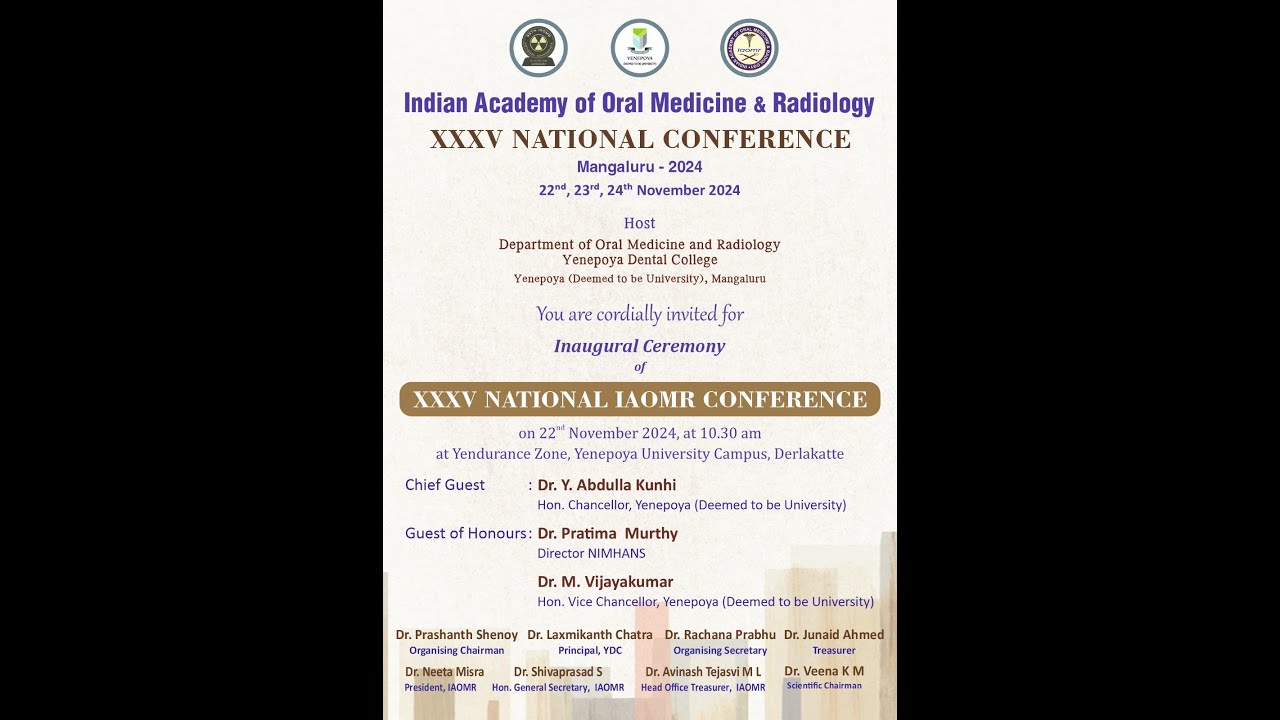 Inaugural Ceremony of 35th National IAOMR Conference - YouTube