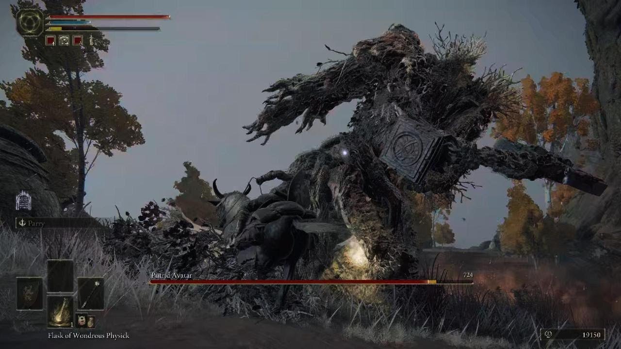 Elden Ring. Putrid Avatar. Minor Erdtree, Greyoll's Dragonbarrow Boss ...