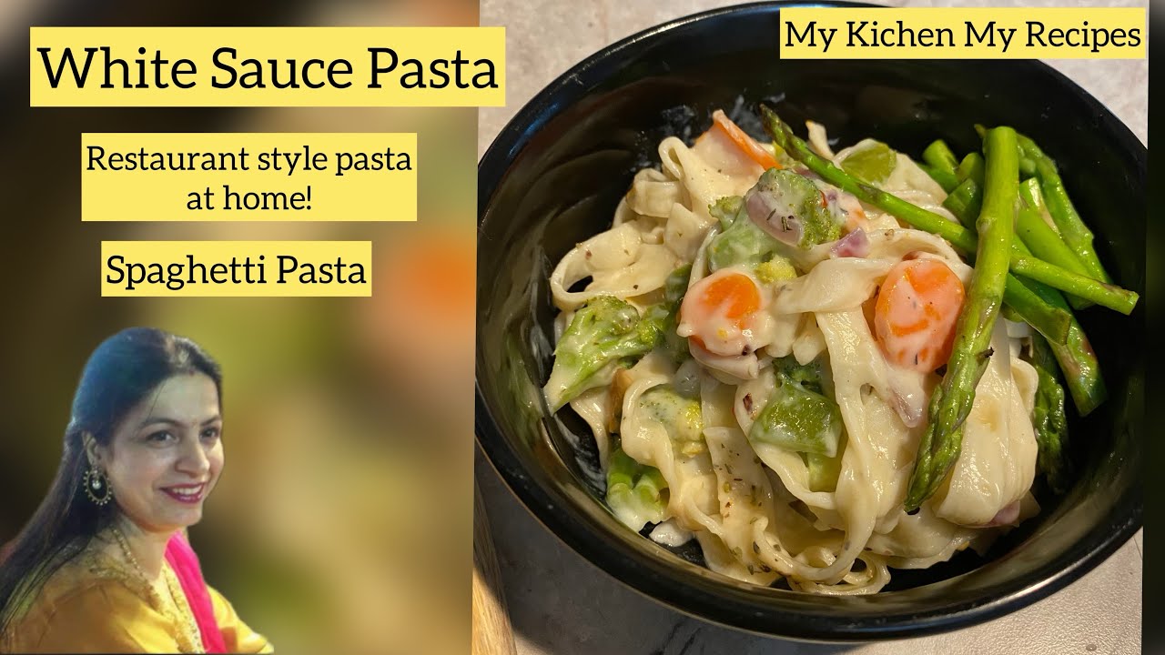 White Sauce Spaghetti Pasta Recipe | 10 minutes Creamy cheesy ...