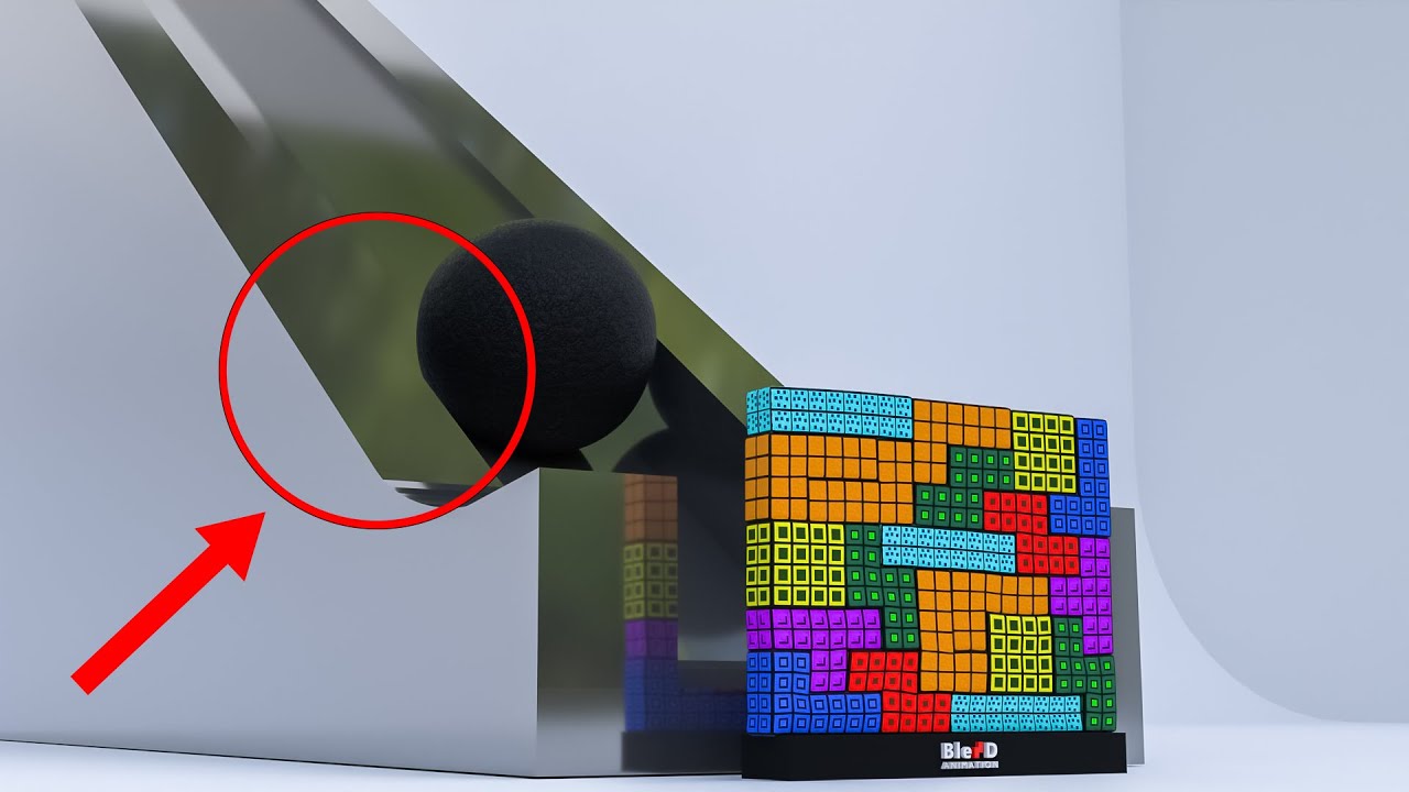 TETRIS CLASSIC WITH GIANT BALL | SOFTBODY SIMULATION | SATISFYING - YouTube