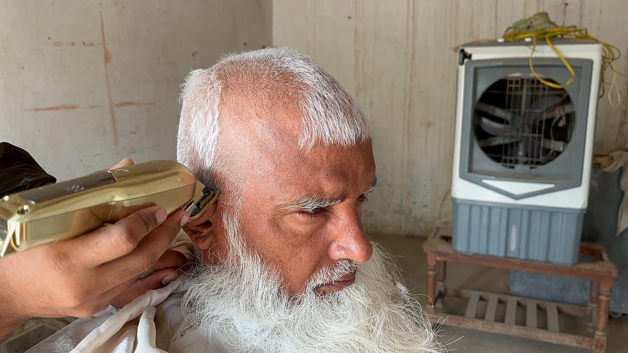 Old Man Full Head Shave | Smooth & Clean Bald Look | Relaxing Barber ...