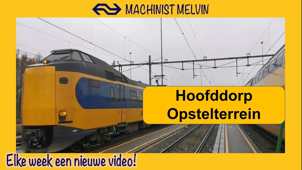 HOOFDDORP OPSTELTERREIN NS treinen gefilmd bij aankomst en vertrek ...