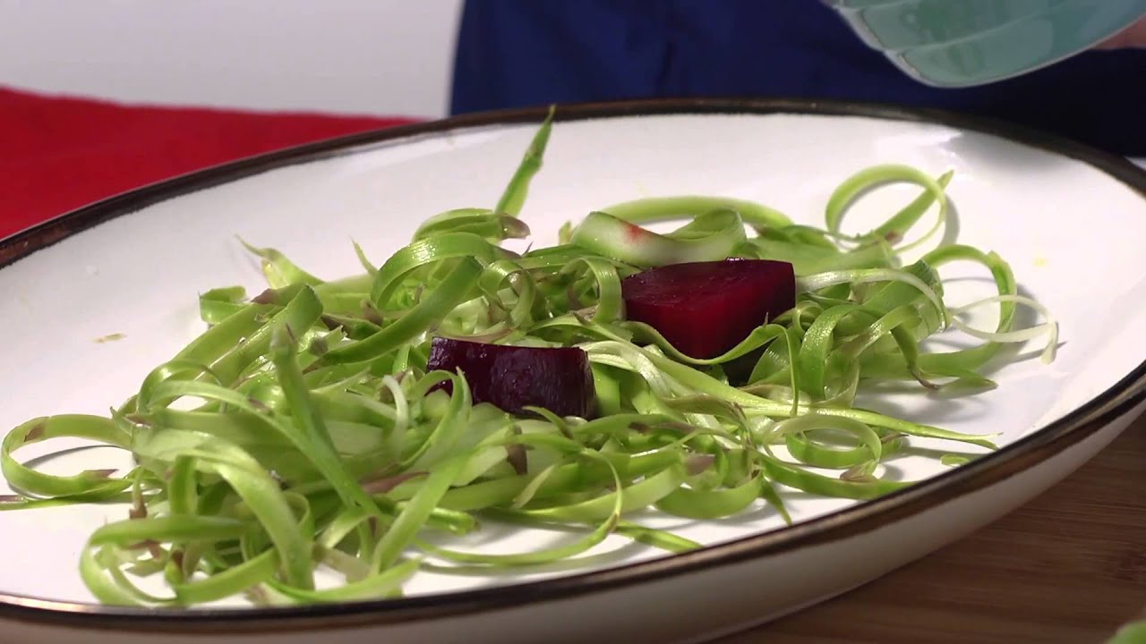 Asparagus Ribbon Salad with Beets & Burrata - YouTube