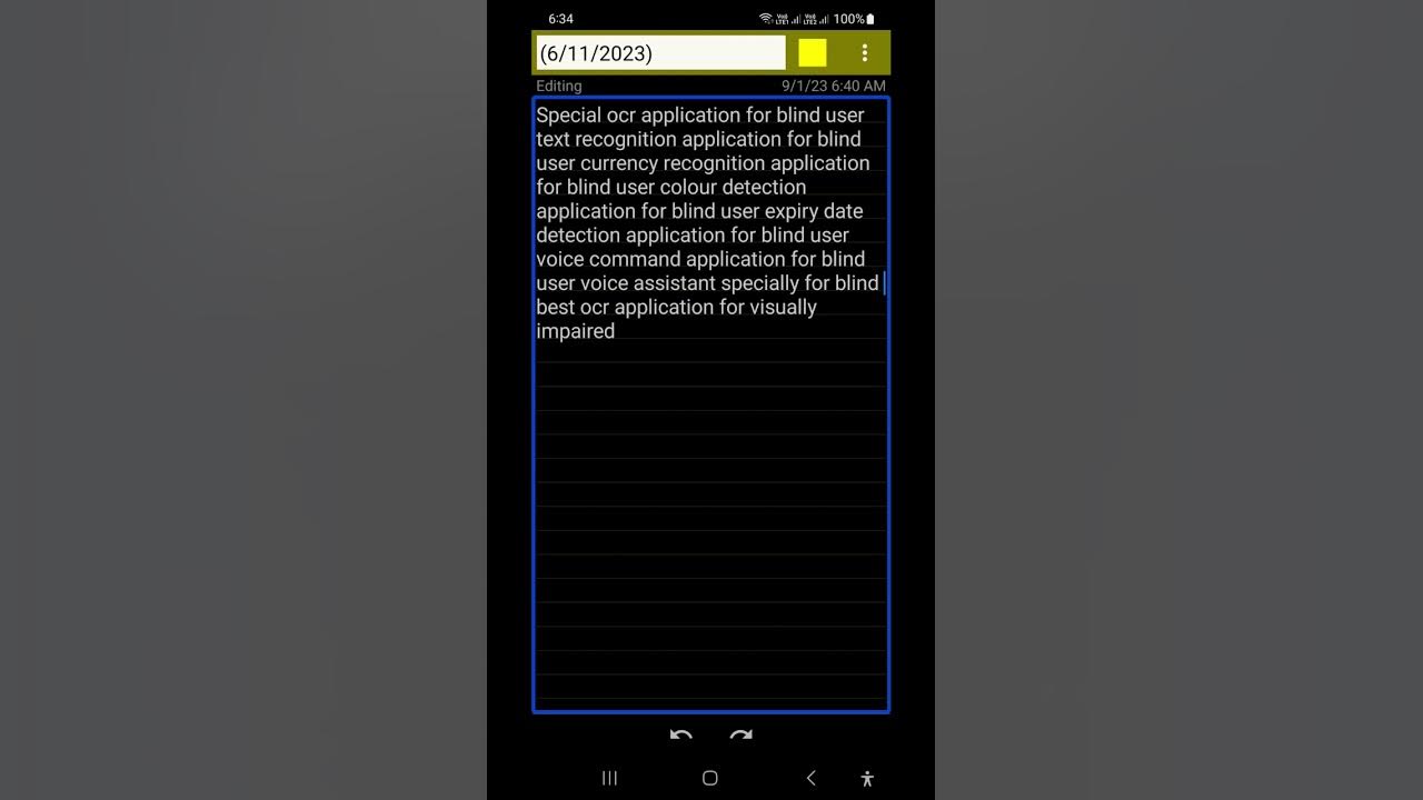 visionI voice OCR application for blind control voice command colour and currency text ...